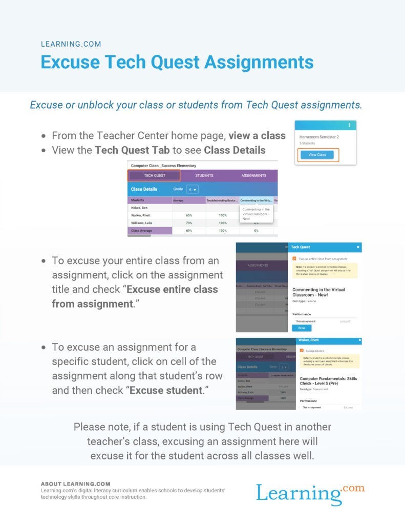Excuse Tech Quest Assignments - Online Training Center