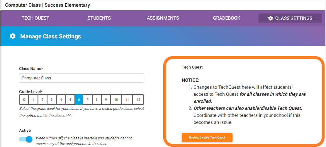 New Tech Quest Assigned - Online Training Center