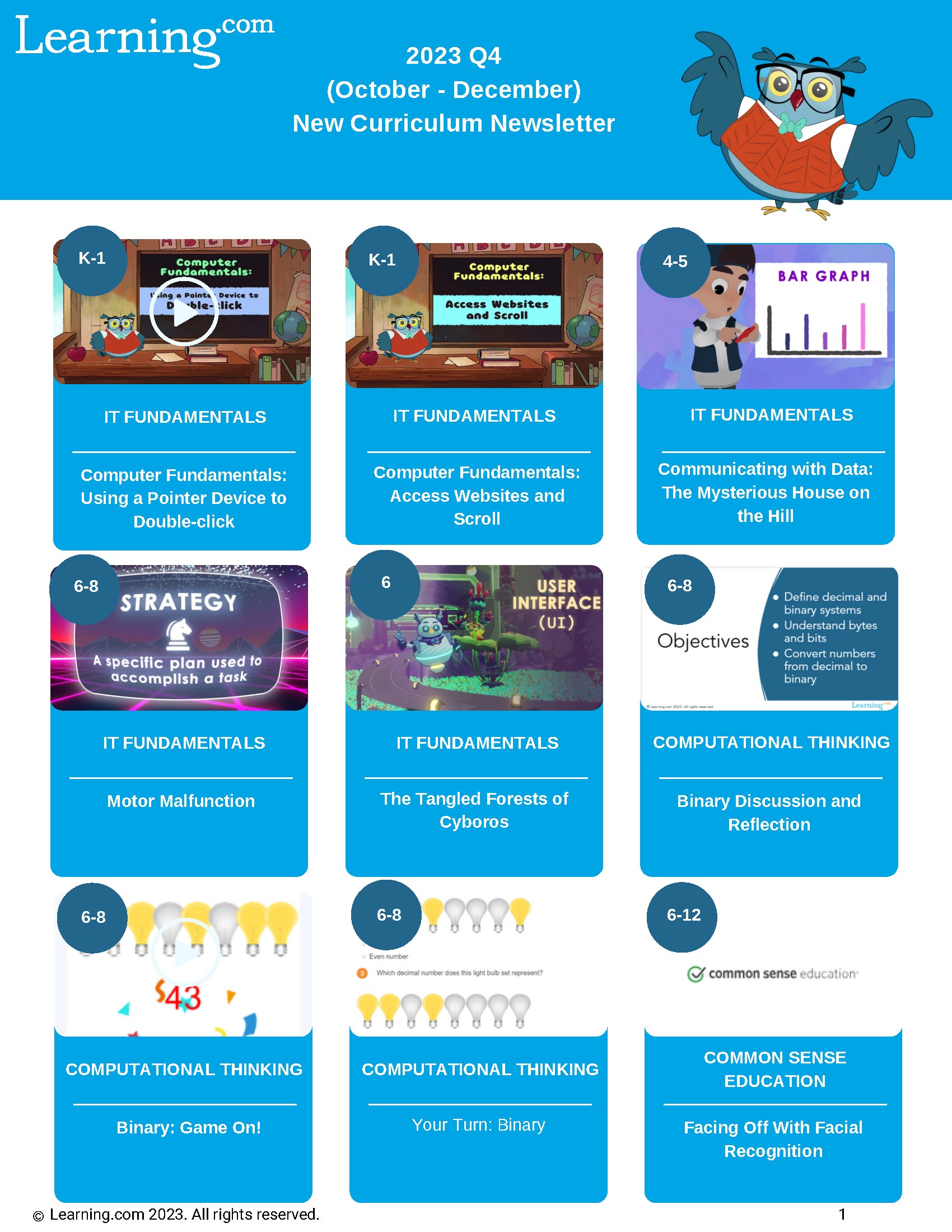 New Curriculum Oct - Dec 2023 - Online Training Center